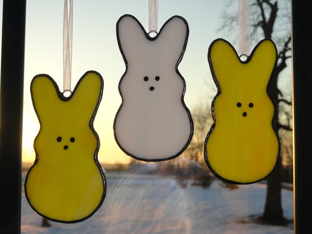 Large Peeps Bunny Suncatcher, Stained Glass - Etsy