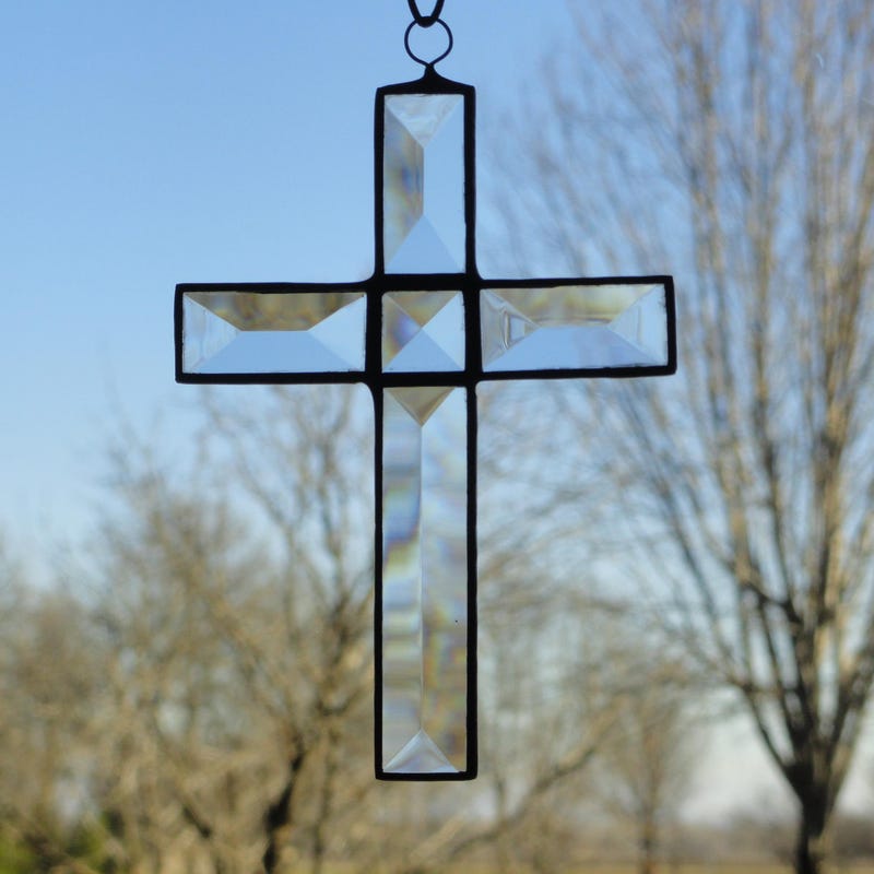 Cross Bevel Glass - Etsy
