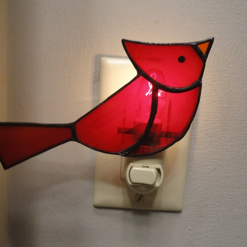 Stained Glass Cardinal Night Light - Etsy