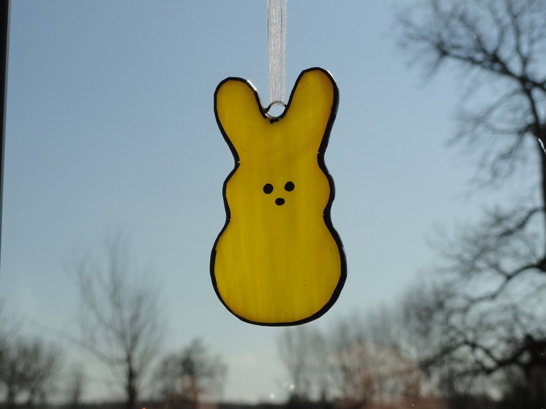 Peeps Bunny Suncatcher, Ornament, Stained Glass, Yellow - Etsy