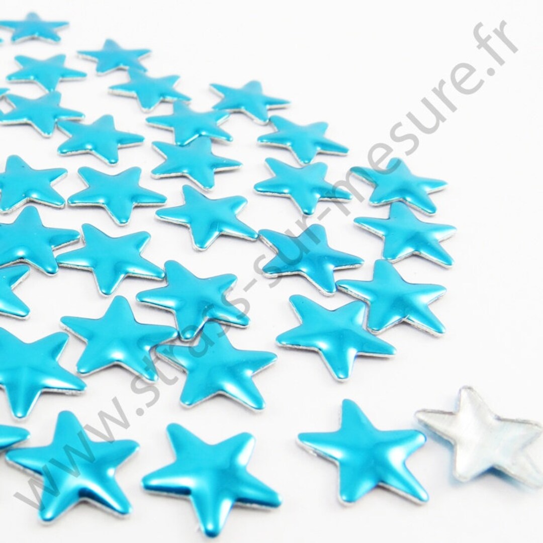 Termoadhesivo estrella AZUL TURQUESA, pedrería metal hotfix Mayorista ...