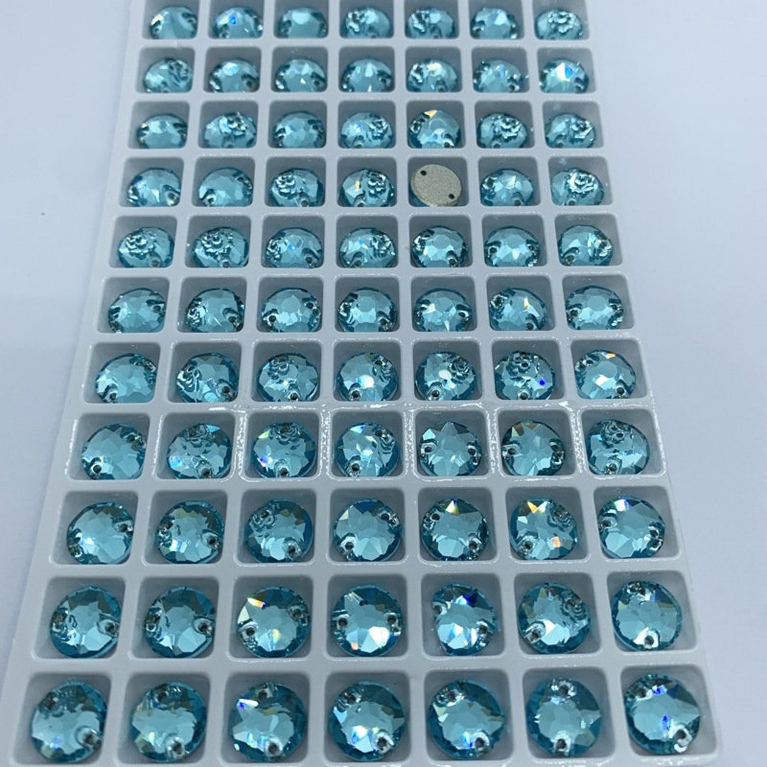 XIRIUS Round Glass Sew-on Rhinestones - LAGOON BLUE - 8mm - Swarovski ...