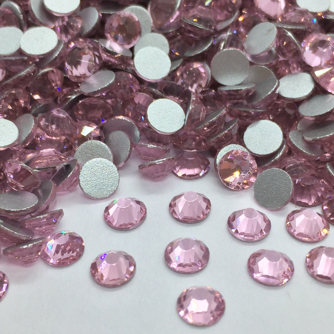 LIGHT PINK Glass Rhinestones to Stick Round Home Decoration - Etsy