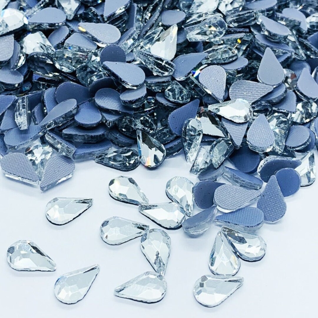 Glass Thermo-adhesive DROP Rhinestones CRYSTAL Hotfix - Etsy
