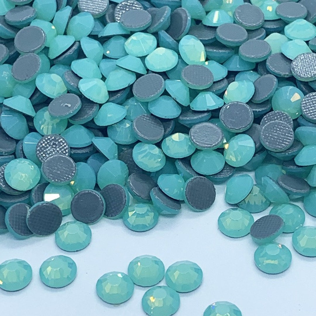 OPAL GREEN Iron-on Hotfix Rhinestones High Quality Rhinestones Glass ...