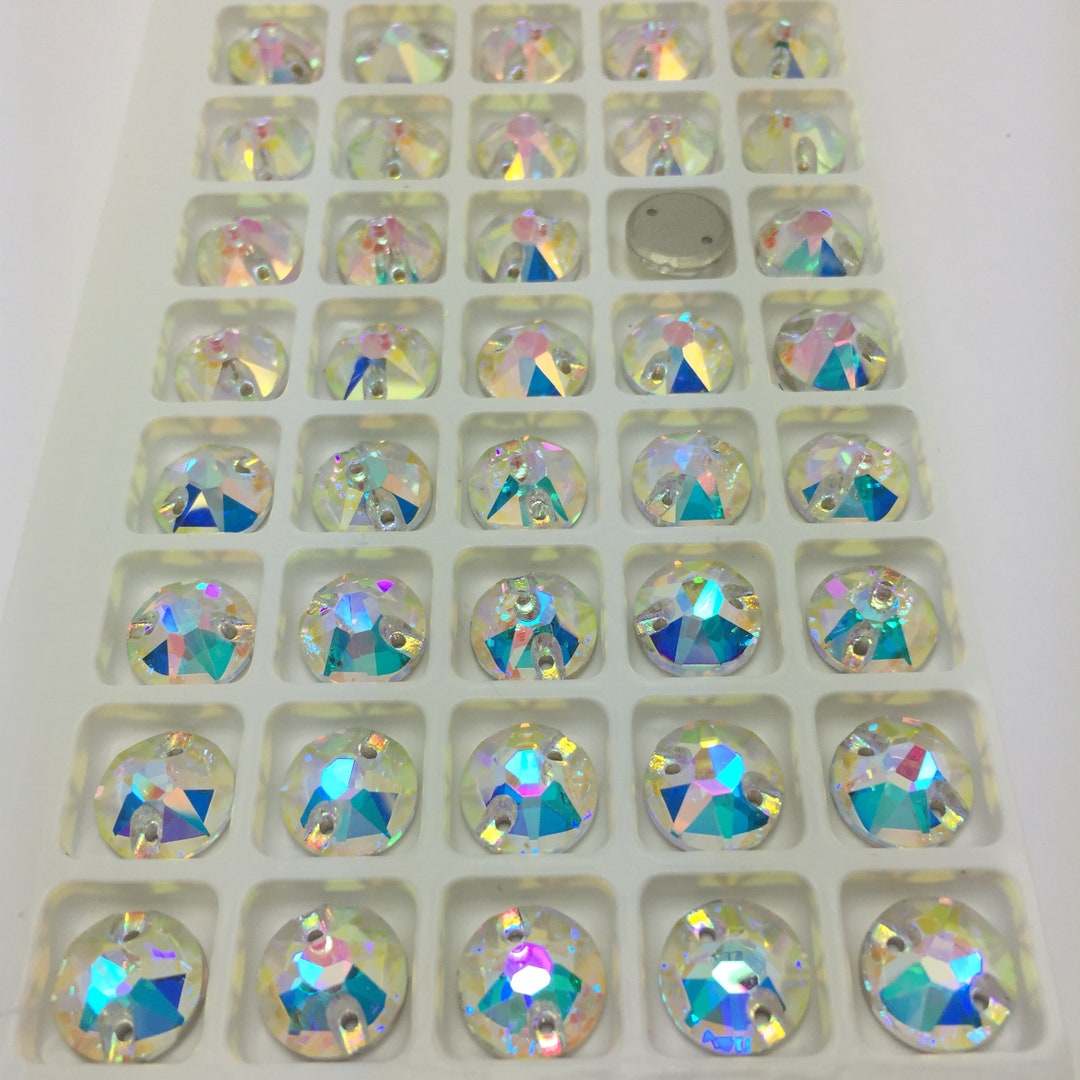 XIRIUS Sew-on Rhinestones in Round Glass AB Cristal 8mm to 12mm ...