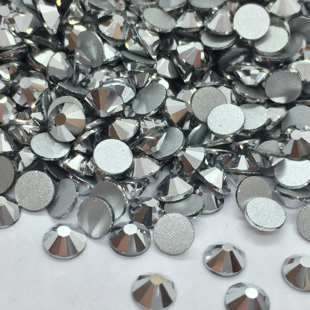 SILVER Glass Rhinestones to Stick Round Home Decoration Rhinestones ...