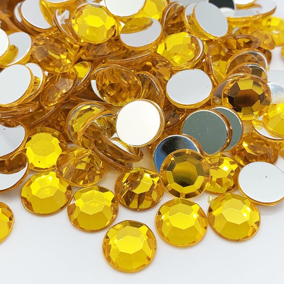 Strass acrylique à coller rond DORE 2mm à 14mm strass diamant acrylique ...