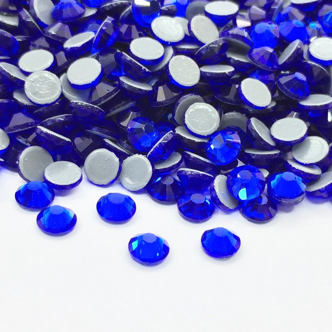 BLUE SAPPHIRE Hotfix Iron-on Rhinestones, Glass Rhinestones 2mm to 6mm ...