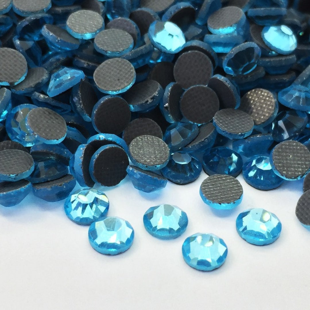 DMC Glass Iron-on BLUE LAGOON Rhinestones - Small and Large Quantities ...