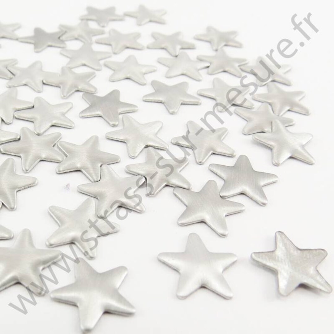 Matte Silver Iron-on Star, Metal Rhinestones, Textile Customization ...