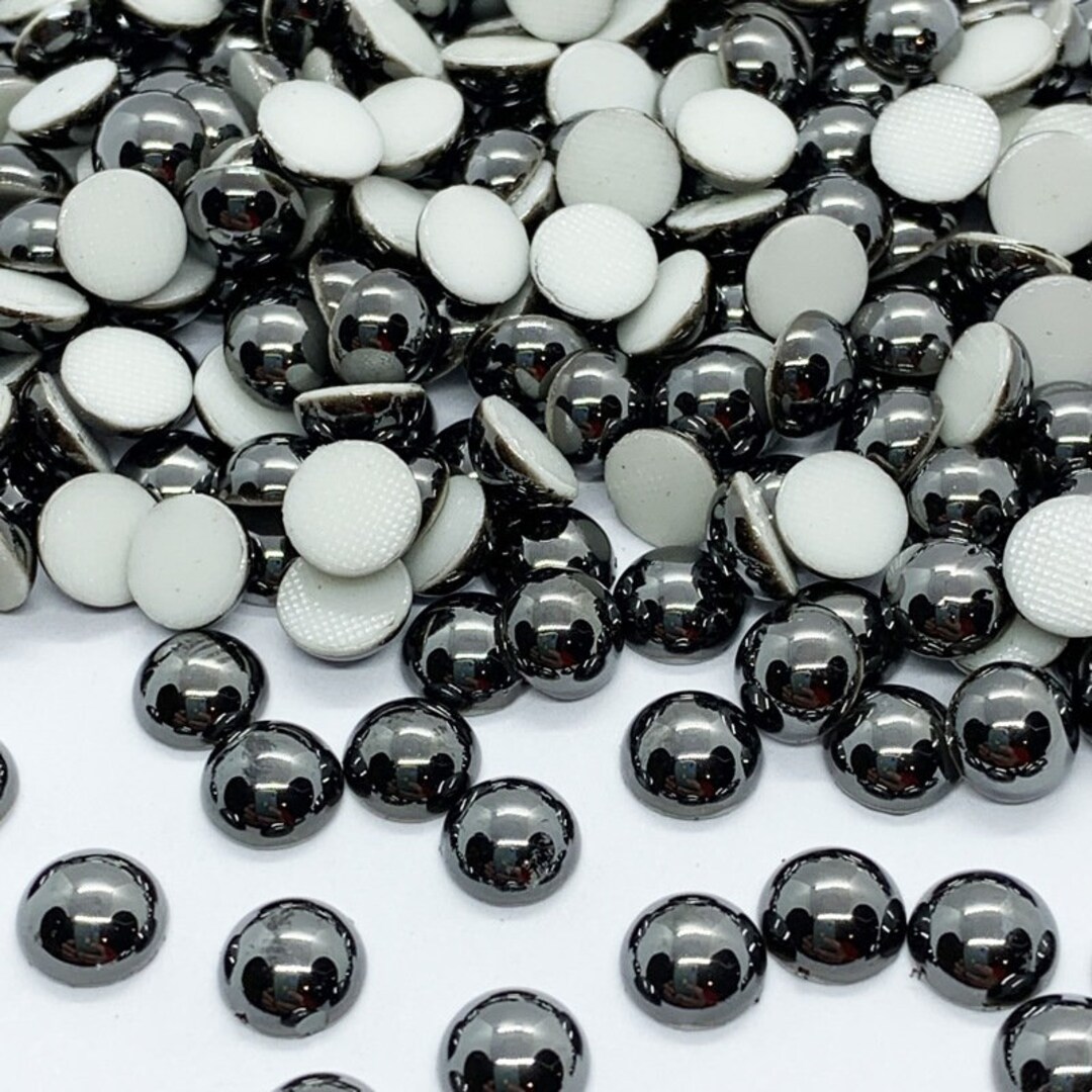JET HEMATITE Iron-on Cabochon Hotfix Bead Ceramic Rhinestone 3 to 6mm ...