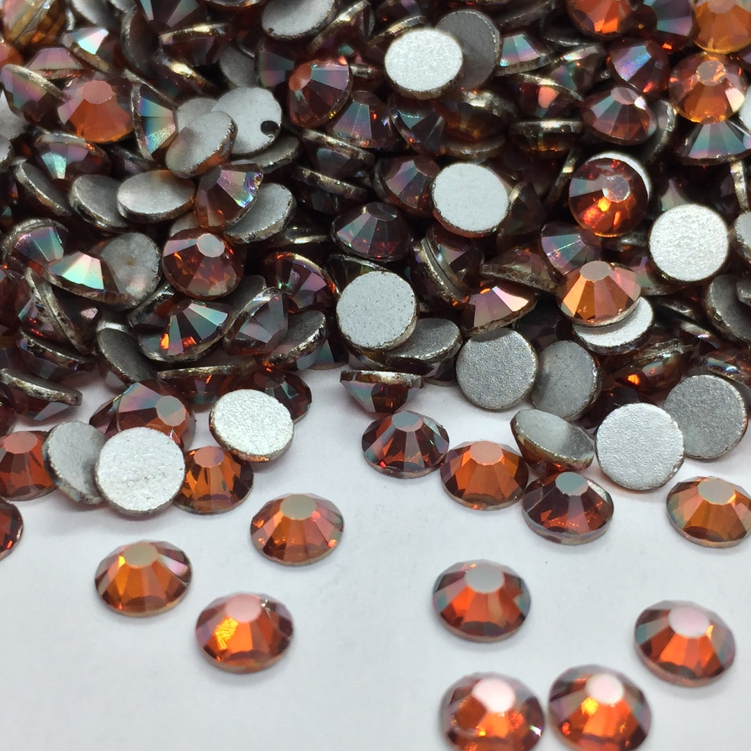 Round AMBER NACRE Glass Rhinestones to Stick on - Home Decor Rhinestones - Scrapbooking ...