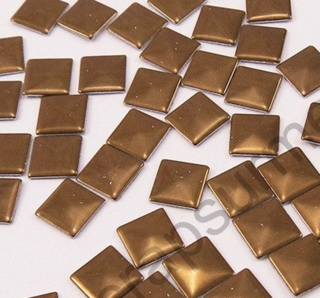 Iron-on Rhinestone Square - BROWN - Hotfix Metal Square - Rhinestone ...