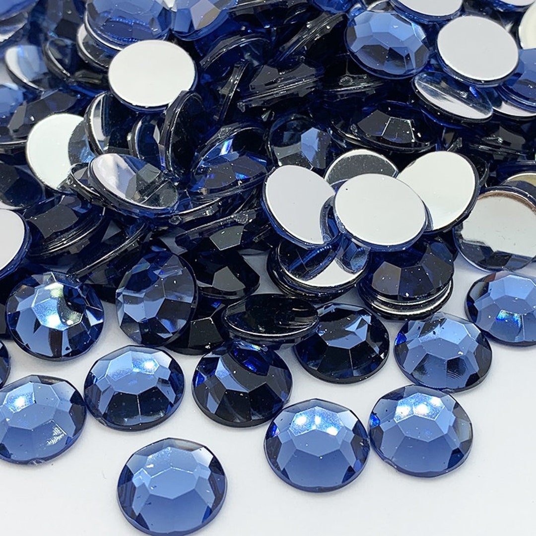 Acrylic Rhinestone to Glue Round NIGHT BLUE 2mm to 14mm Acrylic Diamond ...