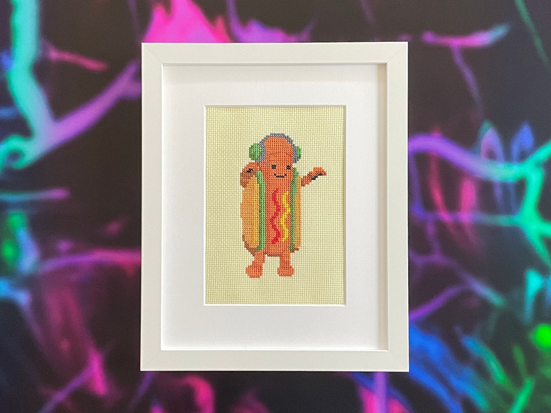 Dancing Hot Dog Cross Stitch Pattern - Etsy