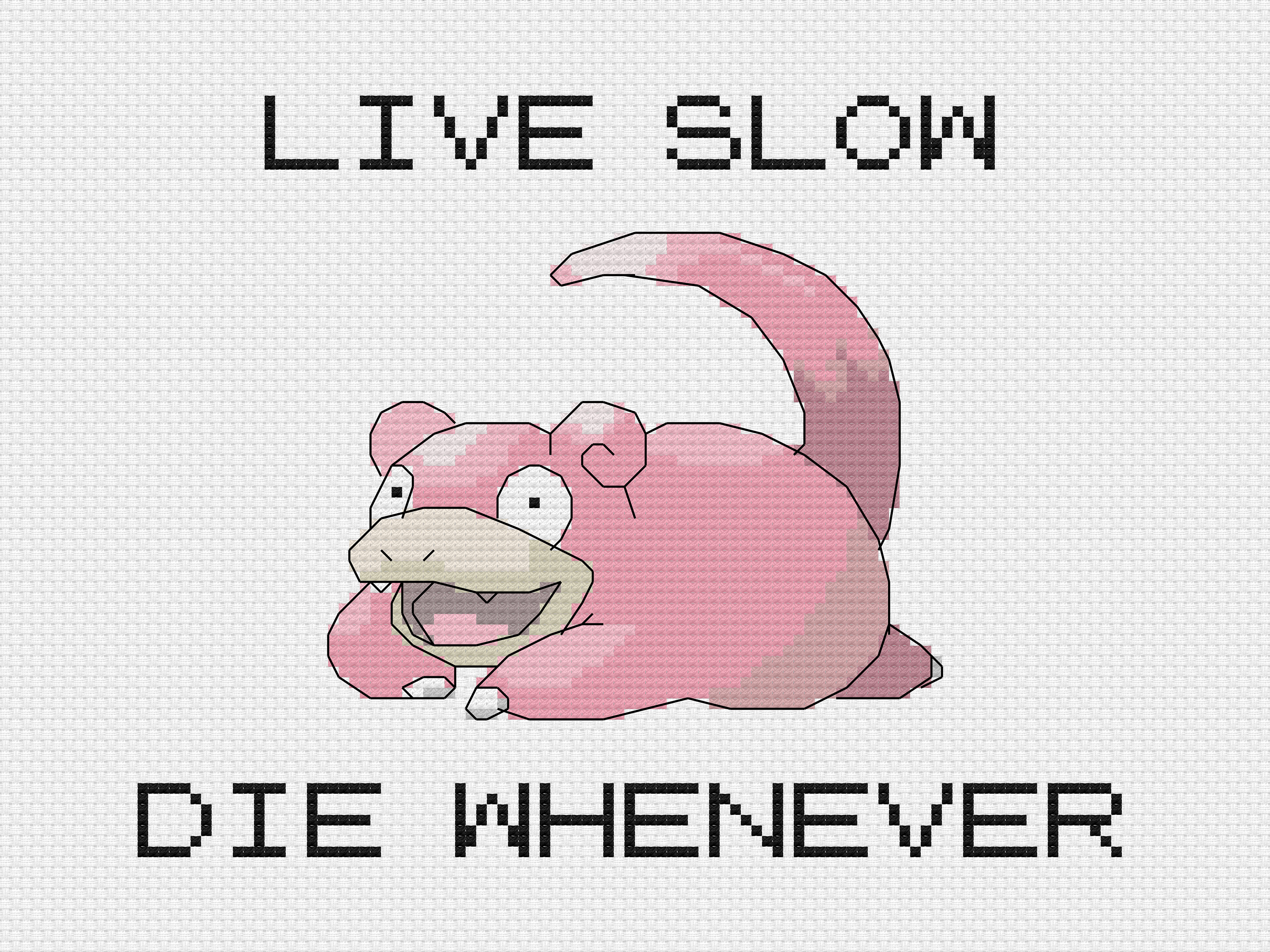 Slowpoke Live Slow Pokemon Cross Stitch Pattern - Etsy