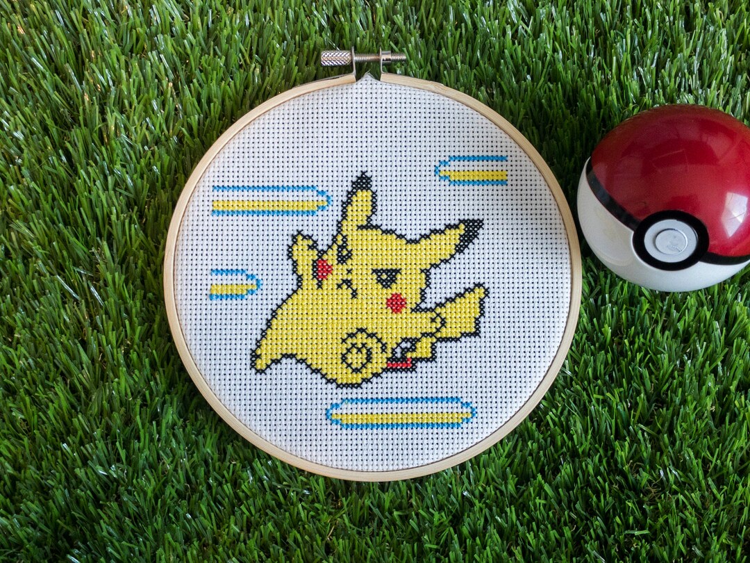 Pikachu Kick Pokemon Yellow Version Cross Stitch Pattern - Etsy