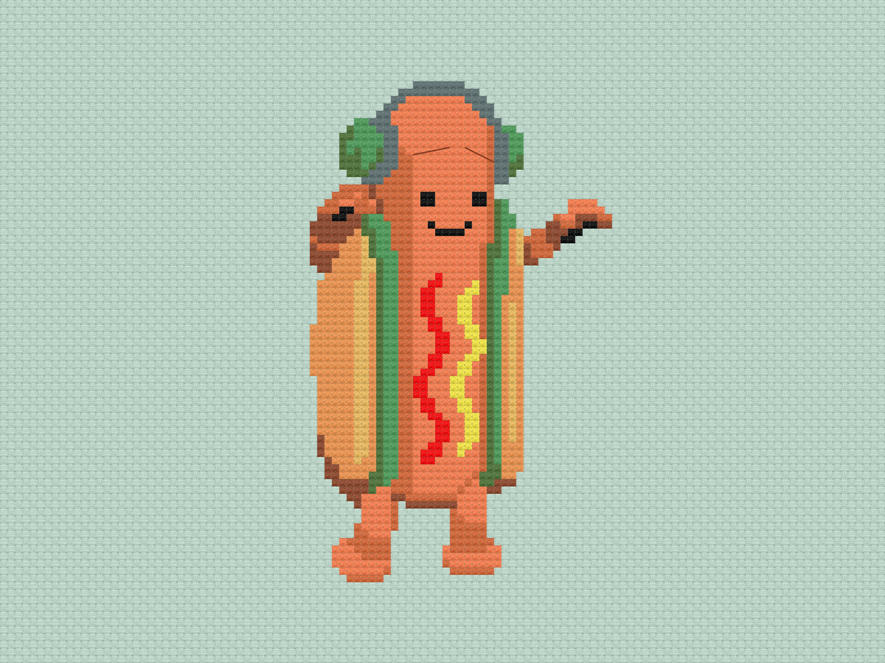 Dancing Hot Dog Cross Stitch Pattern - Etsy
