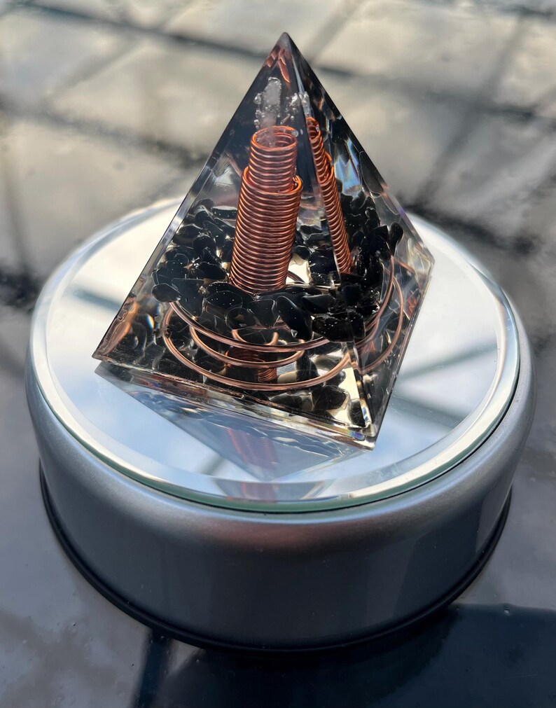 Organite Pyramid Charged With Tachyon. Contains Copper Coil and Black ...