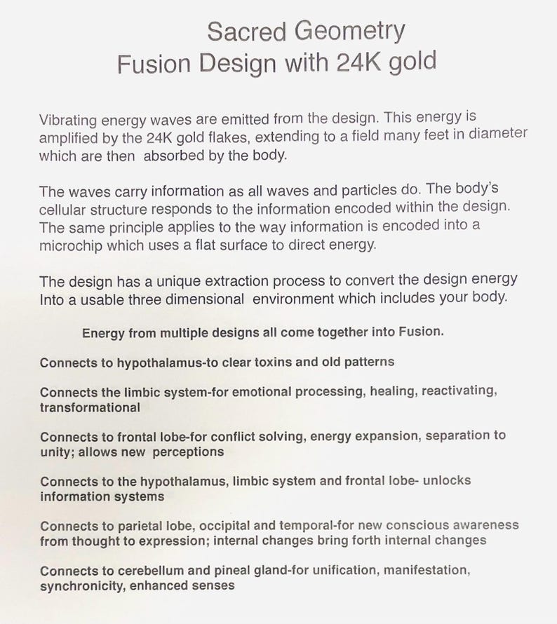 Sacred Geometry Fusion Design Amplified by 24K Gold Flakes - Etsy