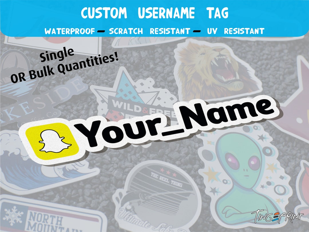 Snapchat Custom Username Tag| Full Color | Choose Your Size ...