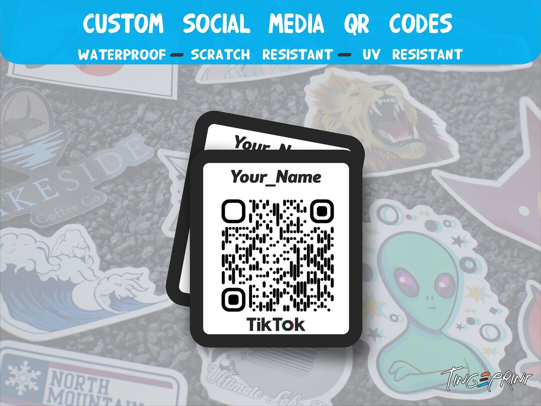 Tik Tok Custom QR Code| Full Color | Choose Your Size | Personalized ...