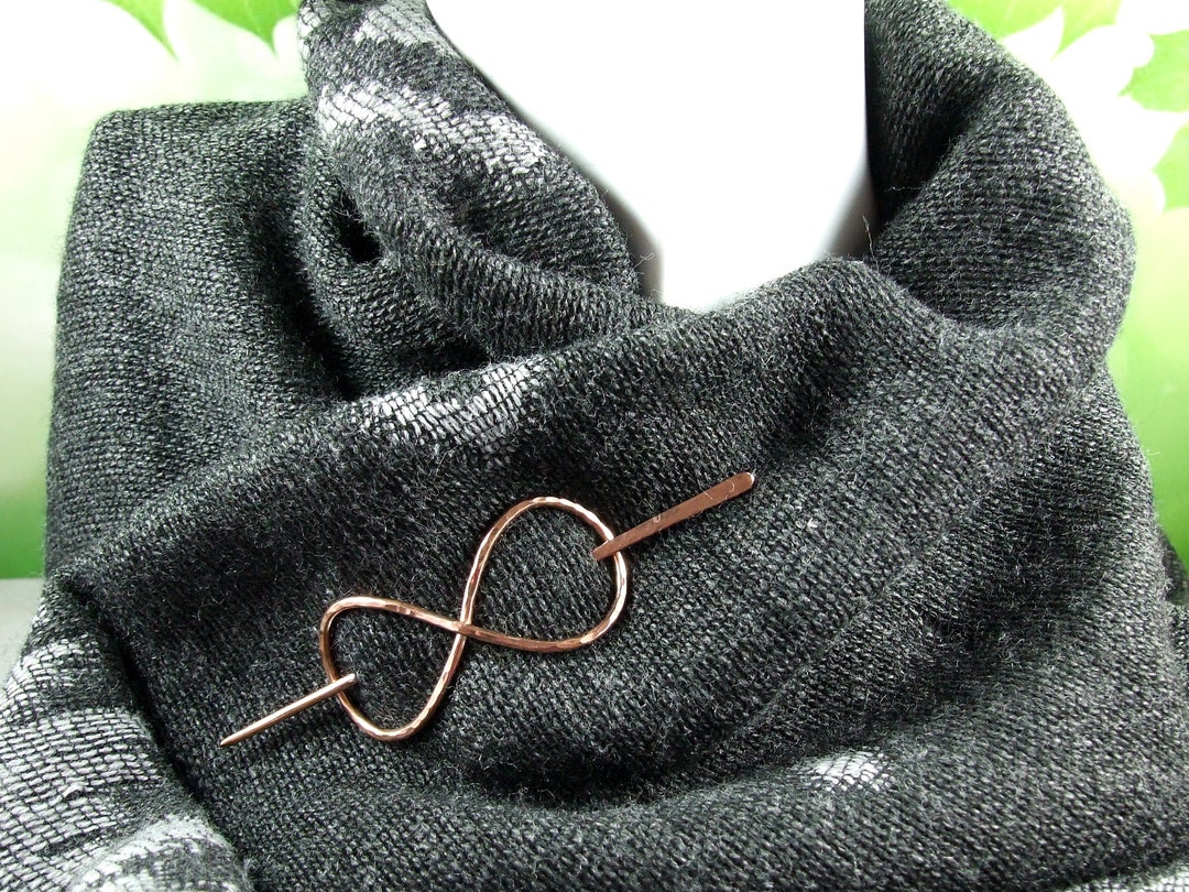 Hammered Copper Celtic Infinity Knot Shawl Pin, Hair Slide - Etsy UK