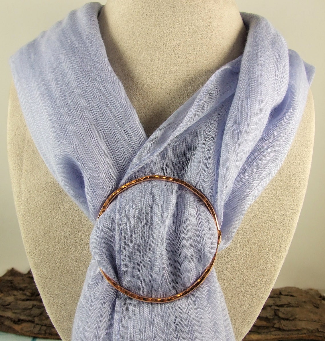 Large Scarf Ring Hammered Copper Scarf Slide Buckle. Hand - Etsy UK