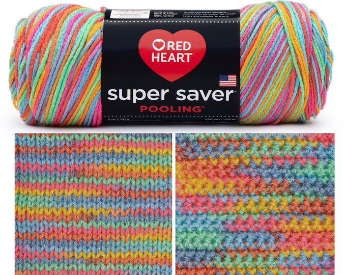 Papaya Pooling, Red Heart Super Saver Yarn, 5oz/236 Yds, Acrylic ...