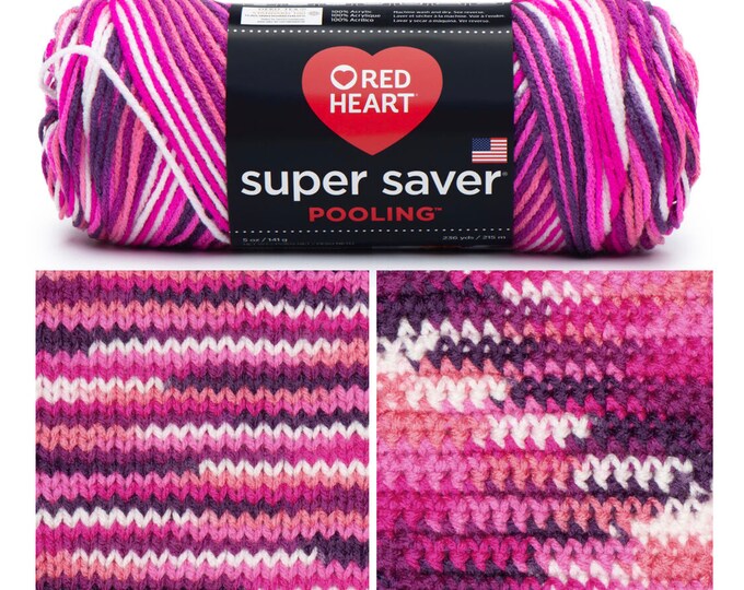 Berry Pooling, Red Heart Super Saver Yarn, 5oz/236 Yds, Acrylic Worsted ...