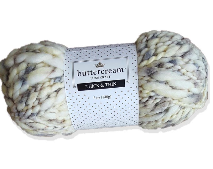 Joann Buttercream Luxe Craft Yarn, Thick Thin, Cream (black and Cream ...
