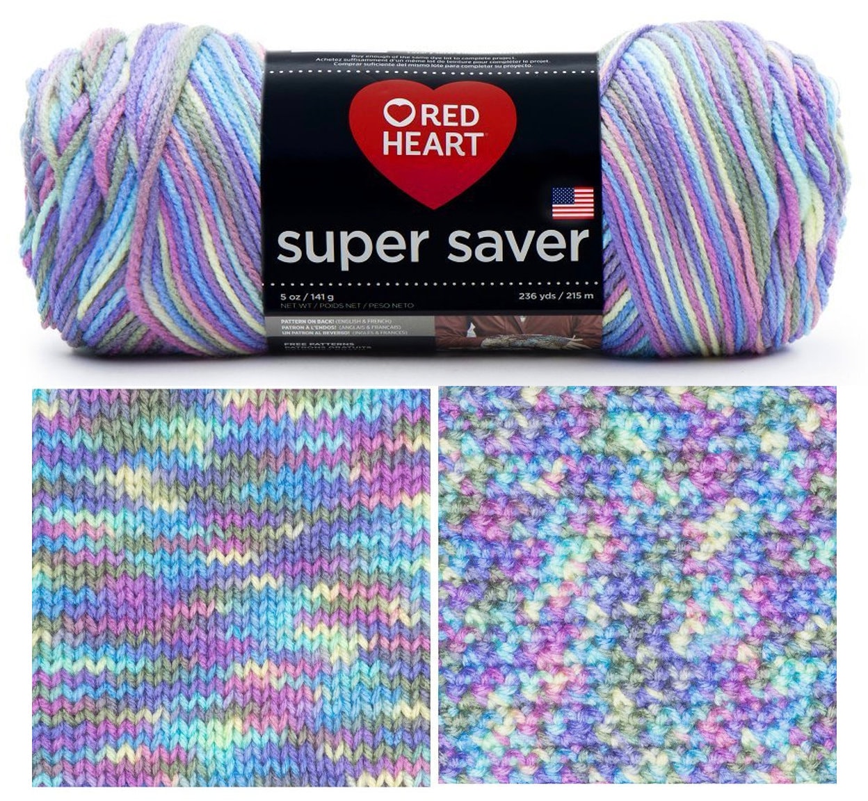 Monet Print, Red Heart Super Saver Multi Yarn; 5oz/236yds, Acrylic ...