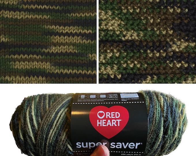 Camouflage Print, Red Heart Super Saver Multi Yarn; 5oz/236yds, Acrylic ...