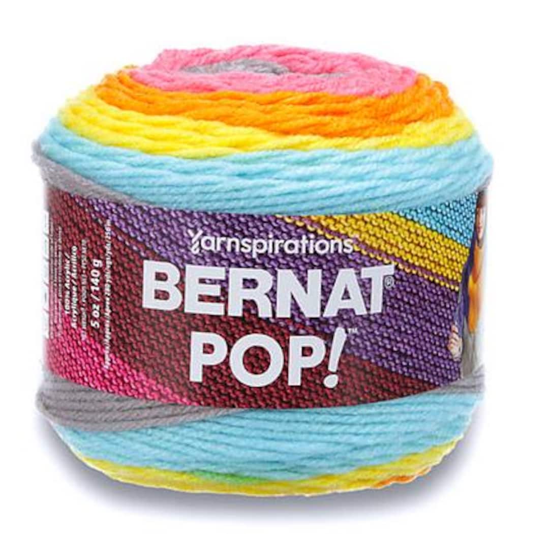 Pop Art Colorway, Bernat Pop! Yarn, Worsted Weight #4, Self-striping ...