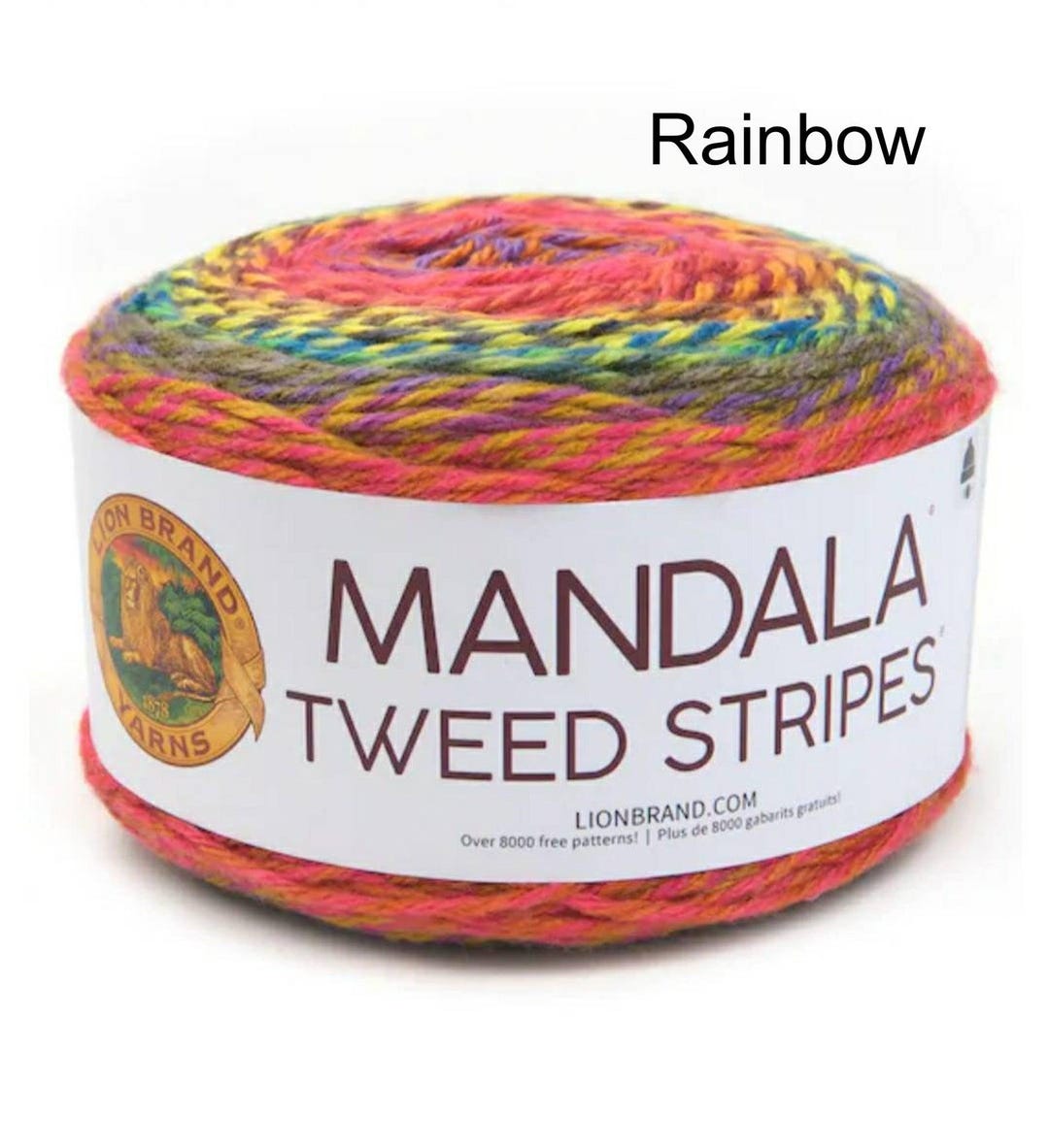 Rainbow Colorway, Lion Brand Mandala Tweed Stripes Yarn, Worsted Weight ...