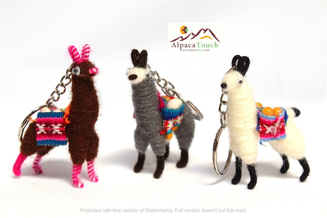 May. SALE 25% OFF* Llama Alpaca Keychain Andean Collectible Handcrafted ...