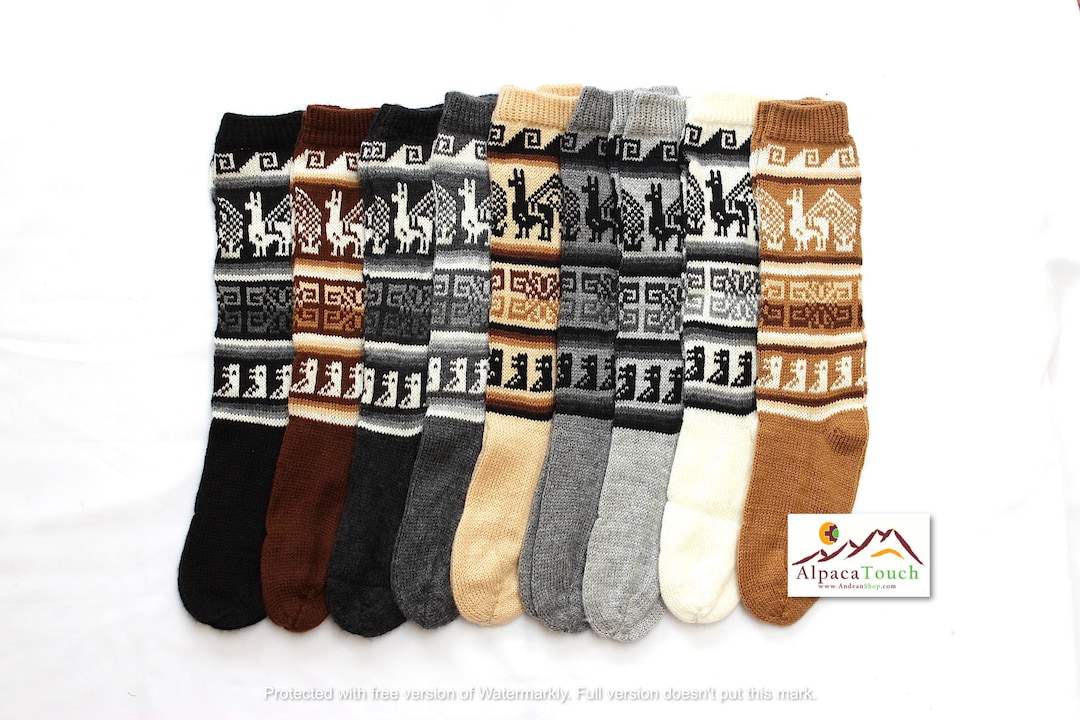 May. SALE 25% OFF* Bolivian Peruvian Alpaca Yarn Long Socks Light and ...
