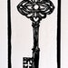 Original Linocut Print the Key - Etsy