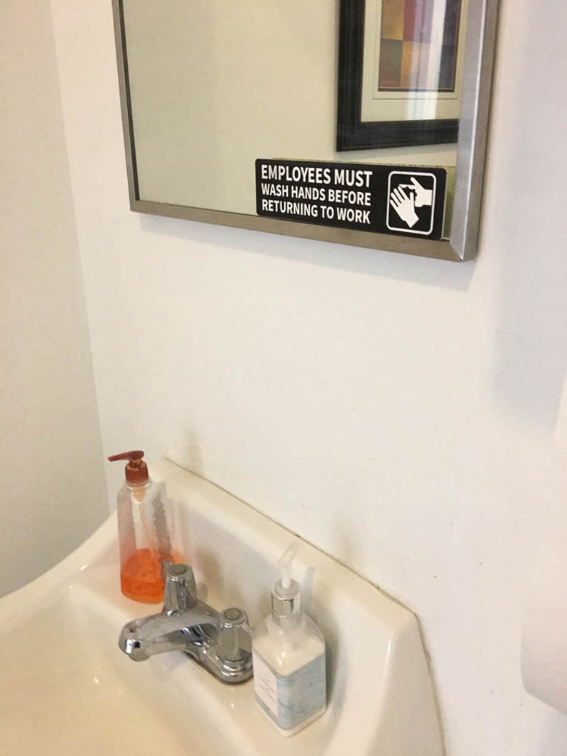 2x Employees Must Wash Hands Restroom Sign 2 X 8 / | Etsy