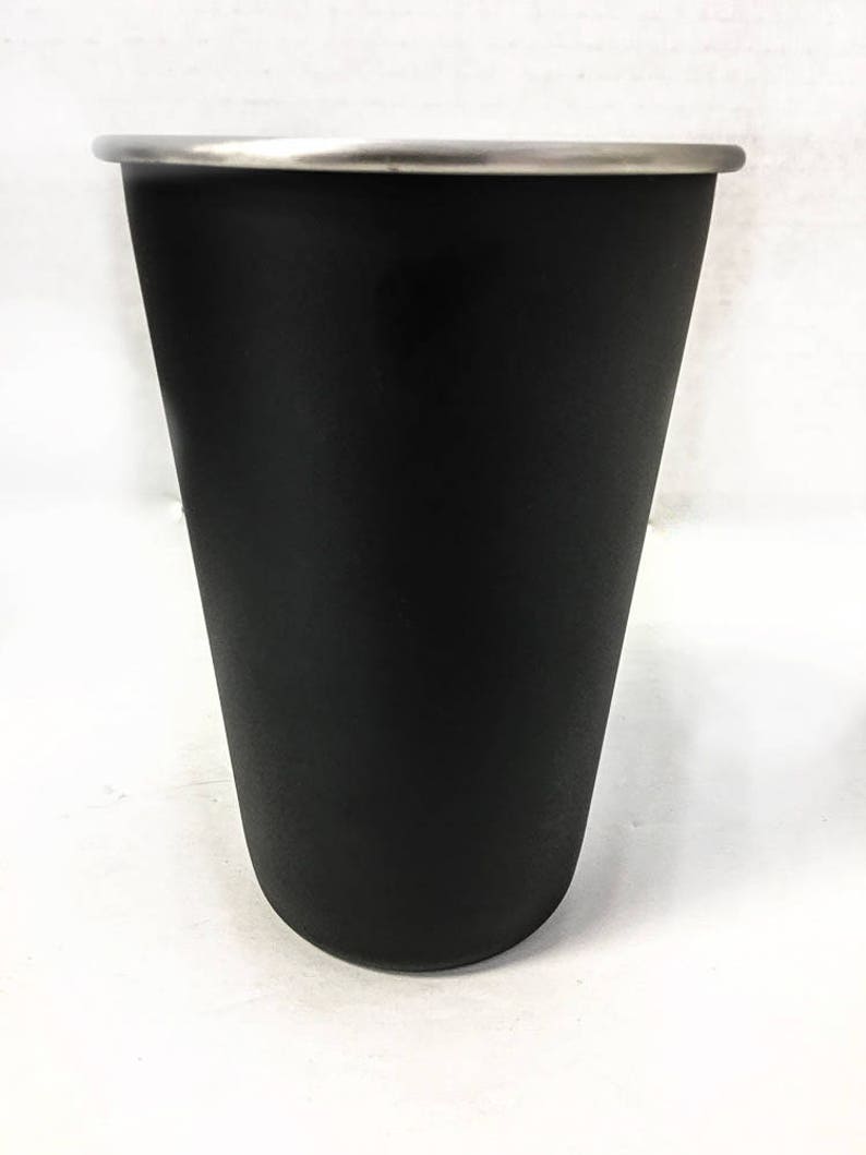 Set of 4 Personalized 16 oz Matte Black Powder Coated | Etsy