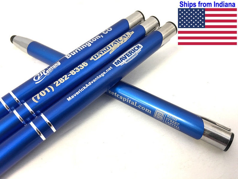 Personalized Premium Blue Ink Pens Set of 30 | Etsy