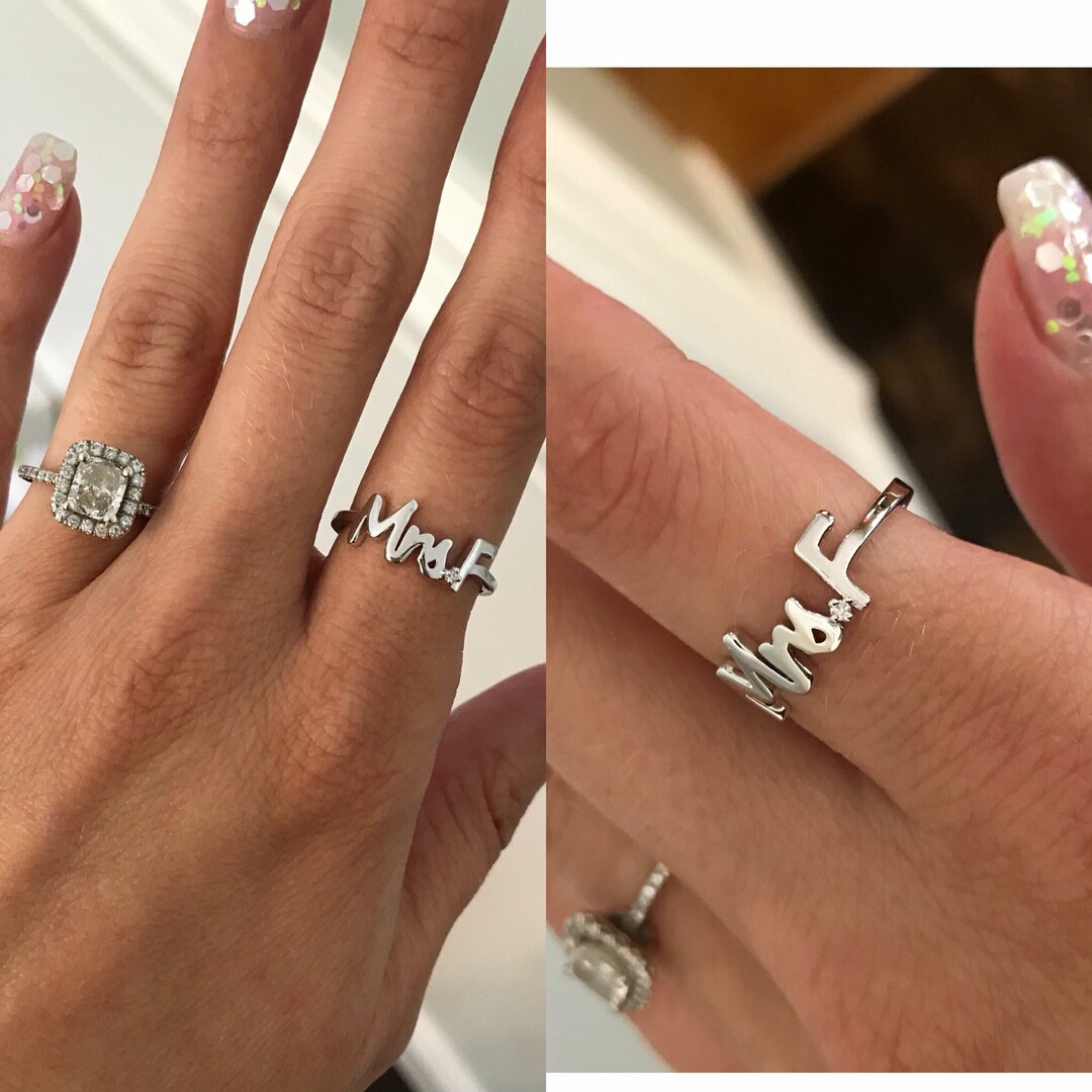 Monogram Sterling Silver Ring, Monogram Custom Ring, Monogram Ring - Etsy