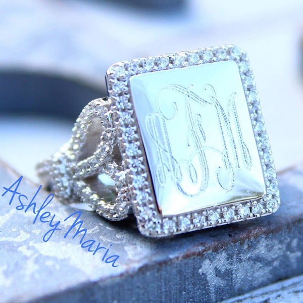 Monogram Ring - Etsy