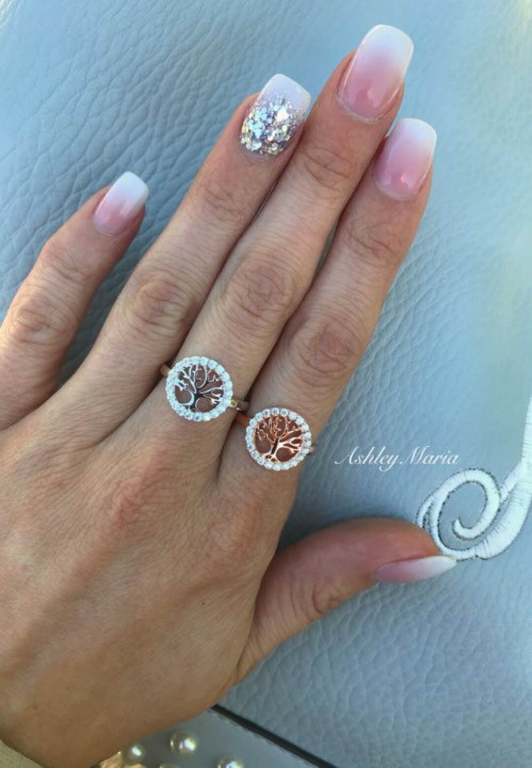 Monogram Ring, Monogram Custom Ring, Customized Ring, Tree of Life Ring ...