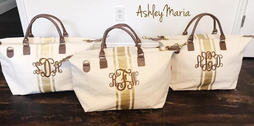 Monogram Weekender Bag, Monogram Travel Bag, Monogram Travel Tote - Etsy