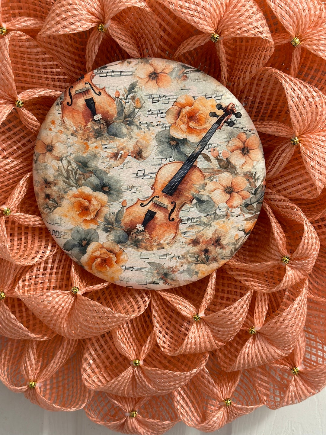 Musical Wreath Center, Violin Wreath Center, Music Wreath Center ...