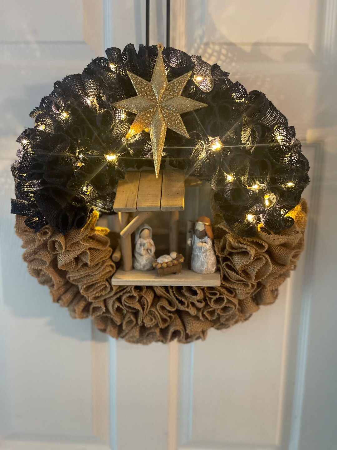 Nativity Wreath, Christmas Nativity Wreath, Christmas Wreath, Christmas ...