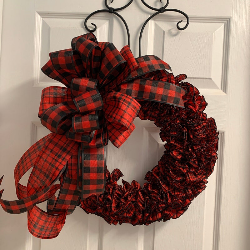 Red Buffalo Plaid Wreath - Etsy
