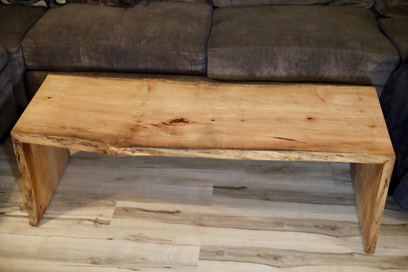 Spalted Maple Live Edge Coffee Table Handmade 56x22 Rustic Farmhouse ...